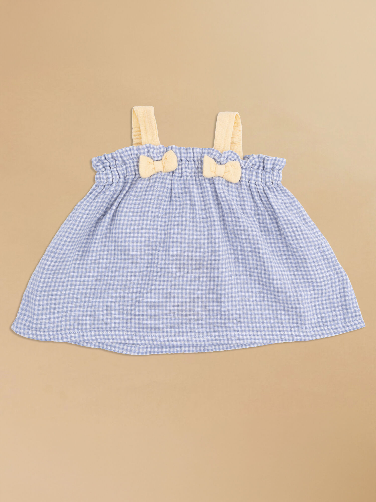 Genevieve Gingham Bow Tank With Bloomer in Blue & Yellow | AS Kids