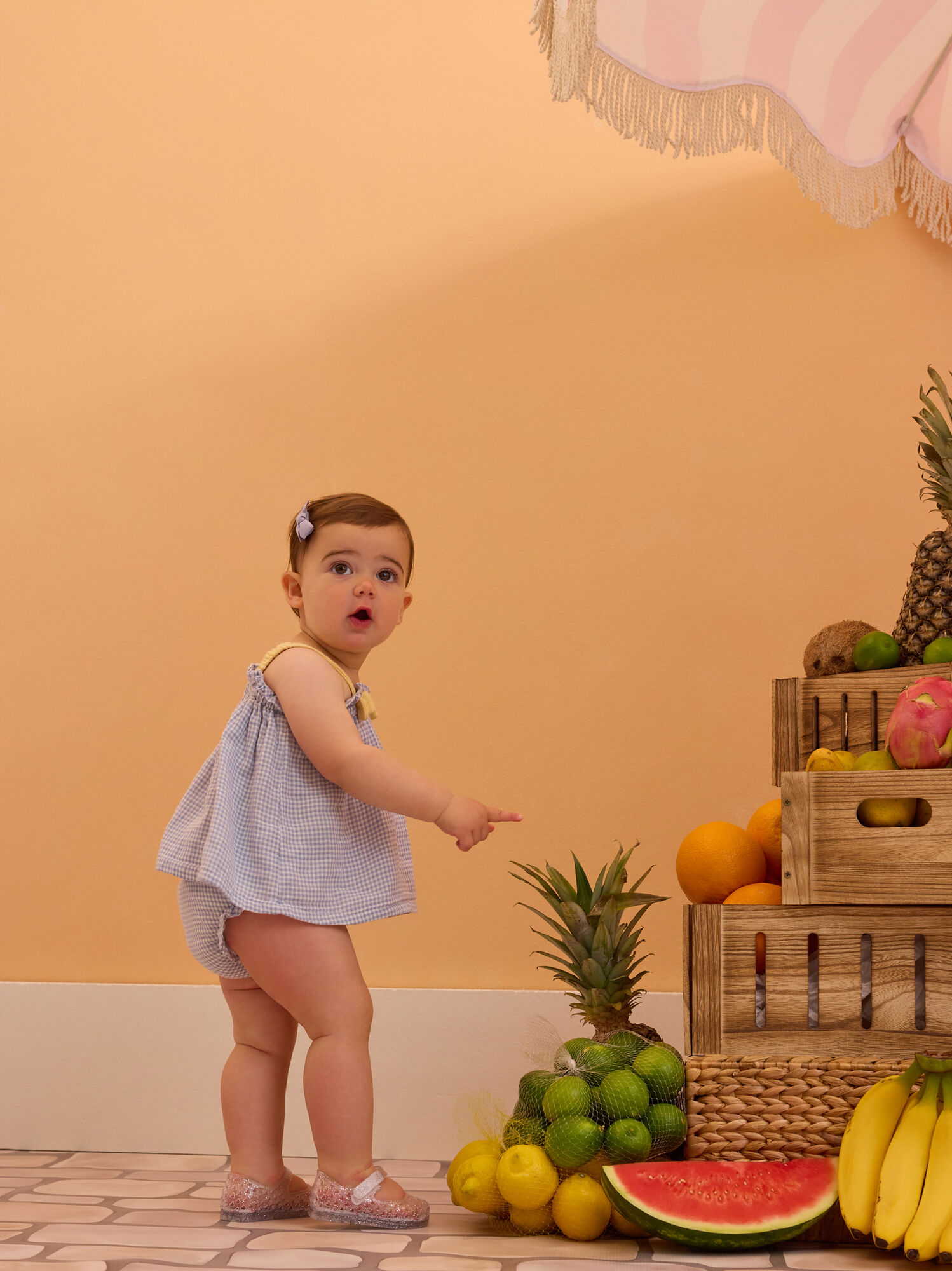 Genevieve Gingham Bow Tank With Bloomer in Blue & Yellow | AS Kids